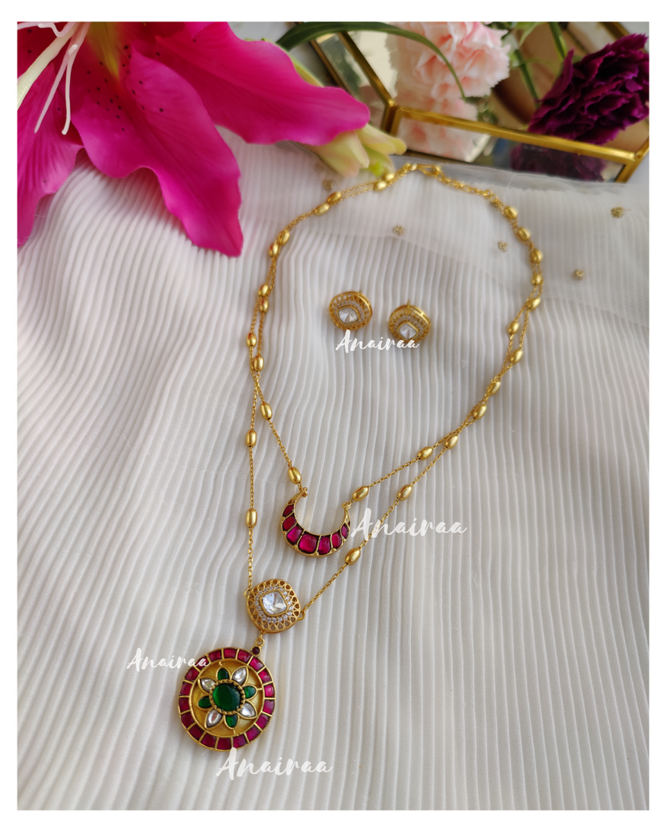 Polki ruby pendant set – anairaa