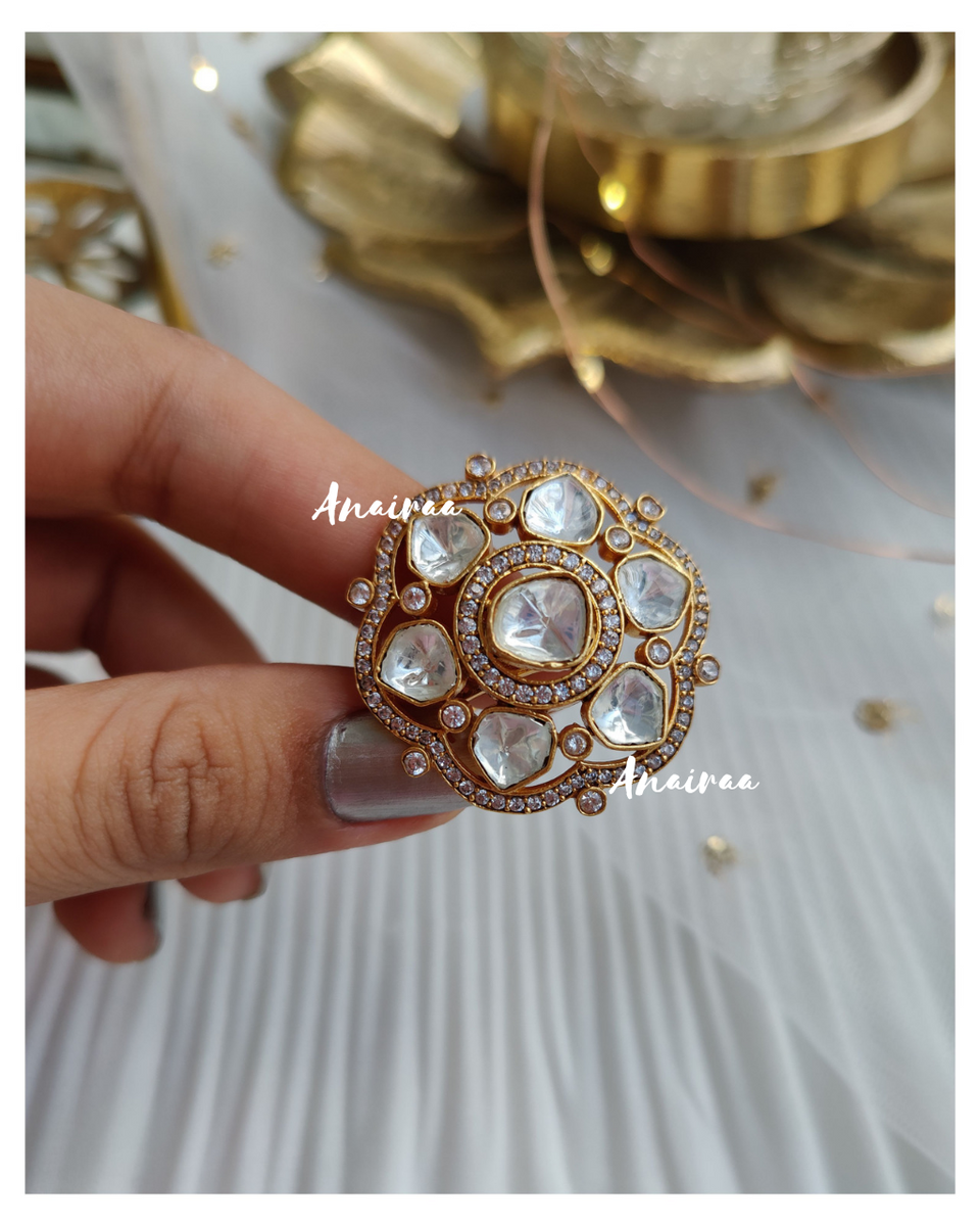 Polki mossanite ring – anairaa