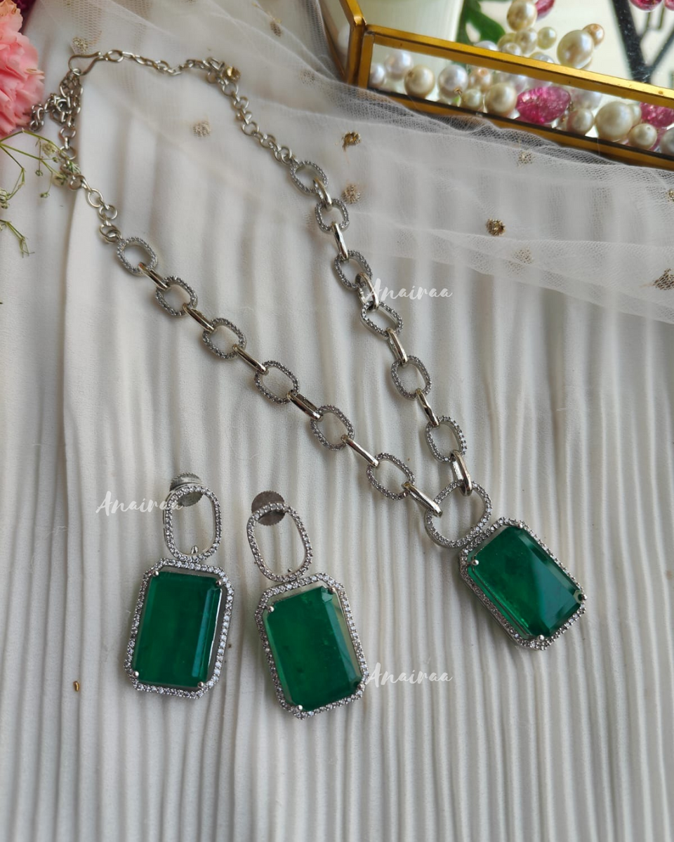 Emerald doublet diamond set – anairaa
