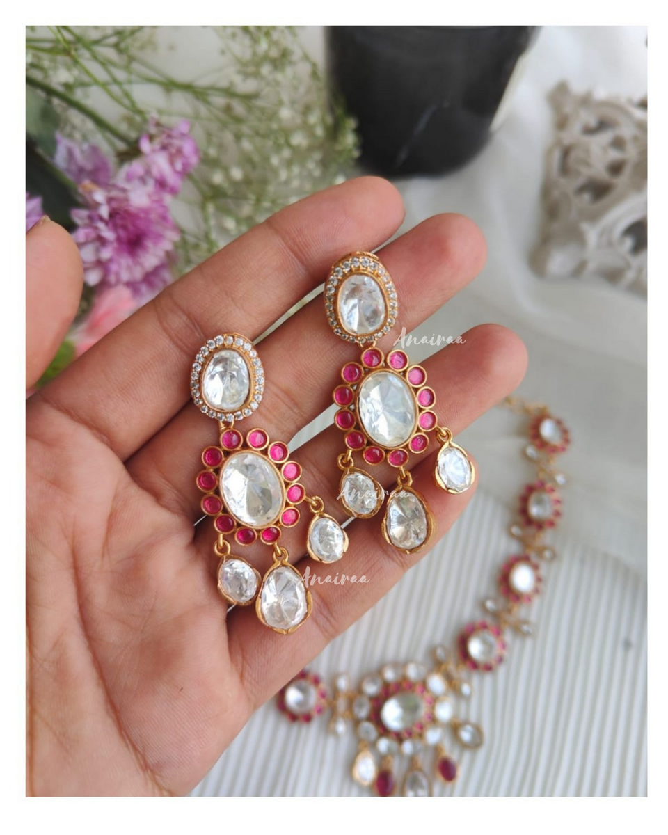 Uncut polki ruby necklace set – anairaa
