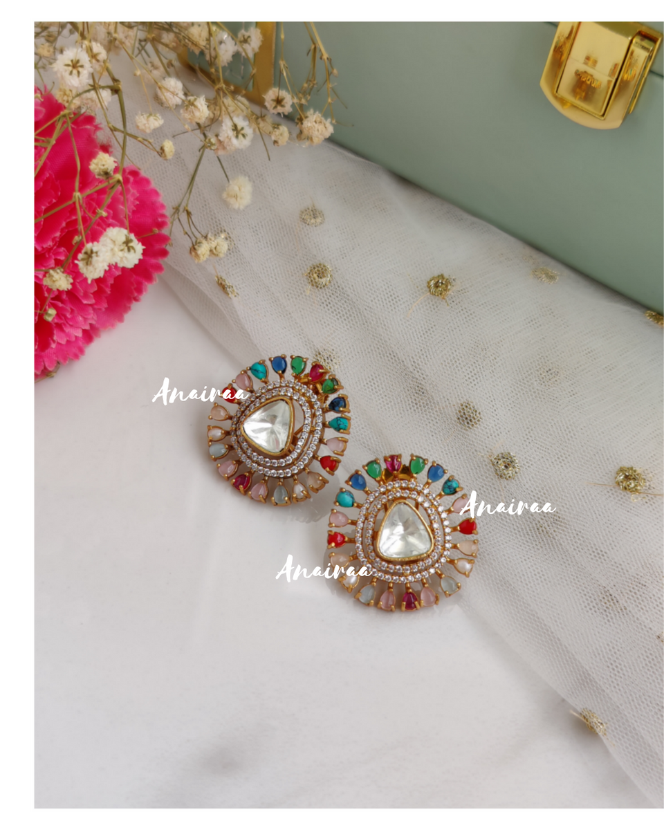 Polki navratan studs – anairaa