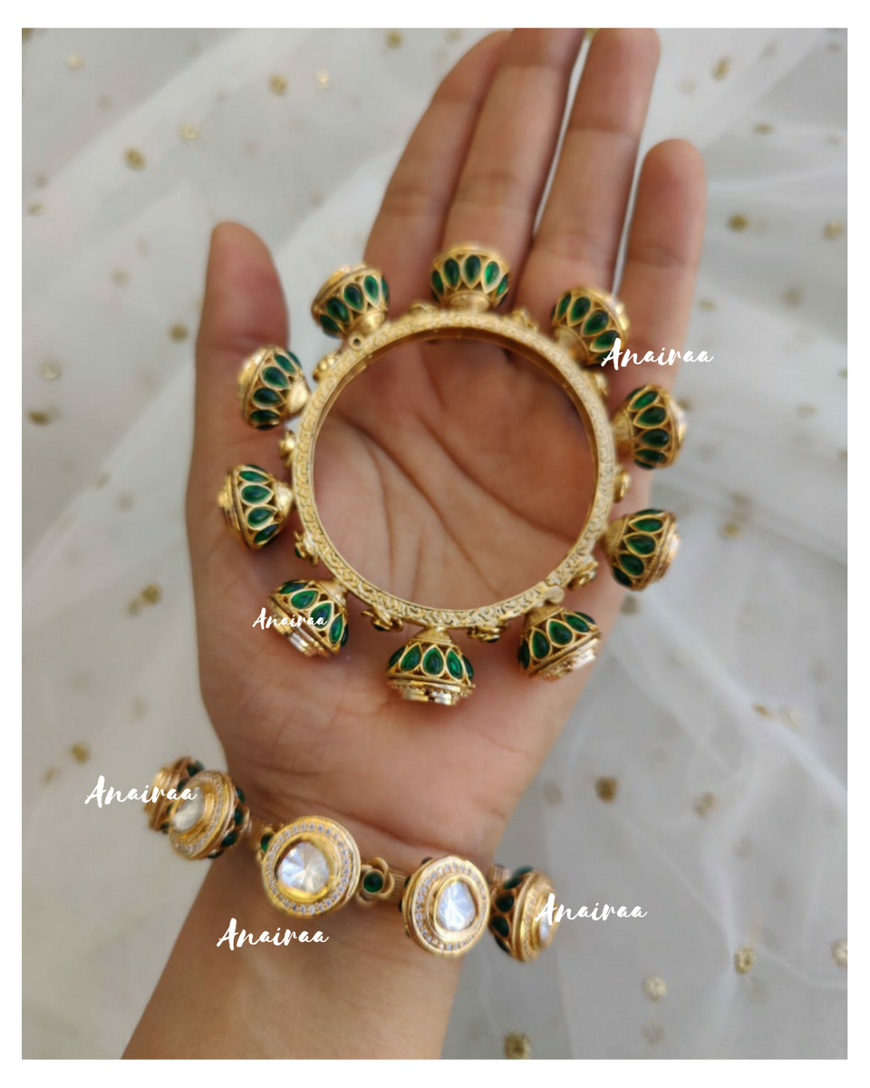Green pacheli openable bangles – anairaa