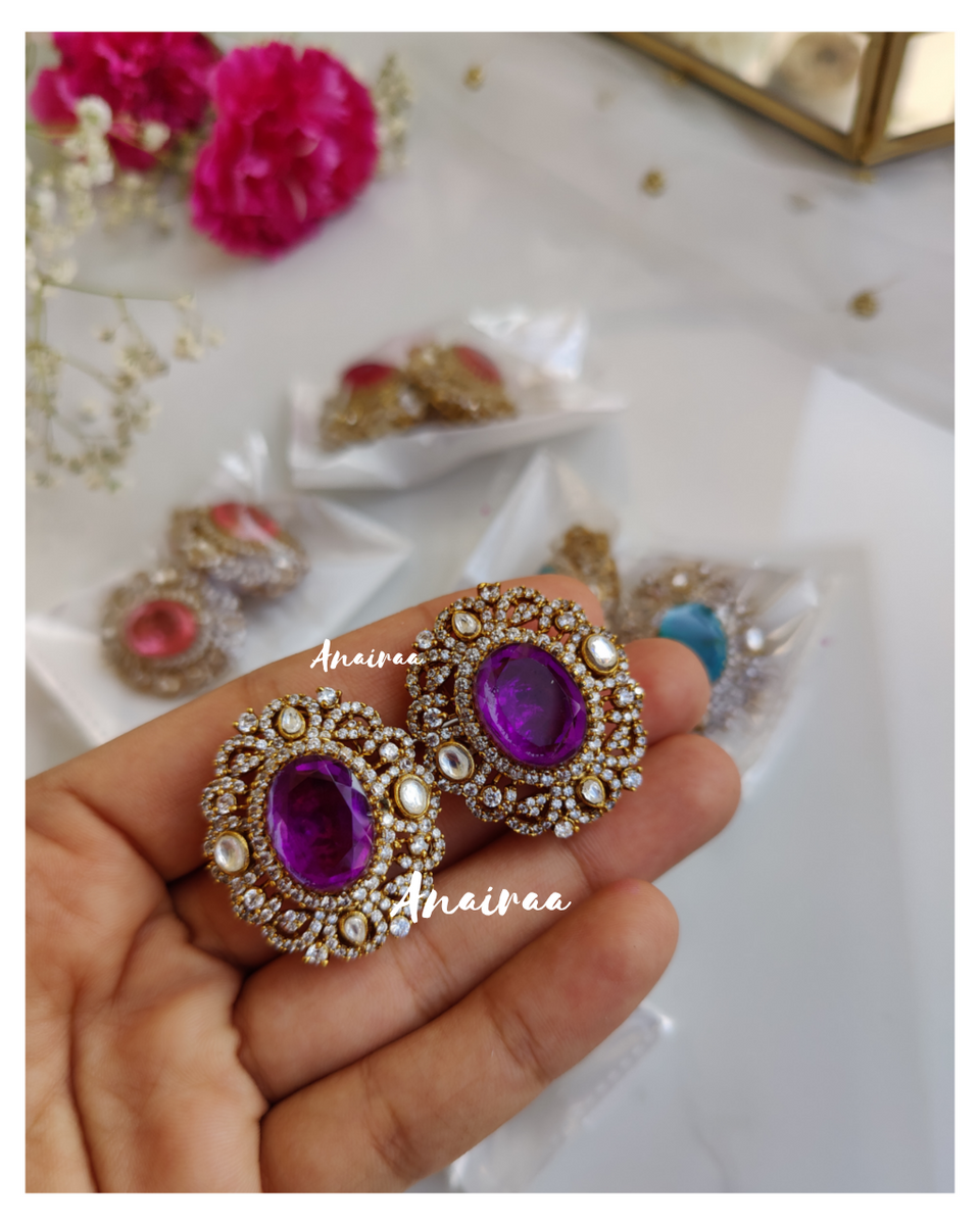 Purple Victorian purple studs – anairaa