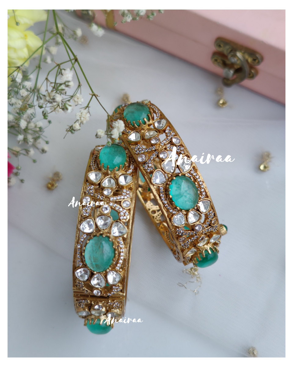 Teal Doublet Victorian bangles(dispatch time 15 days) – anairaa