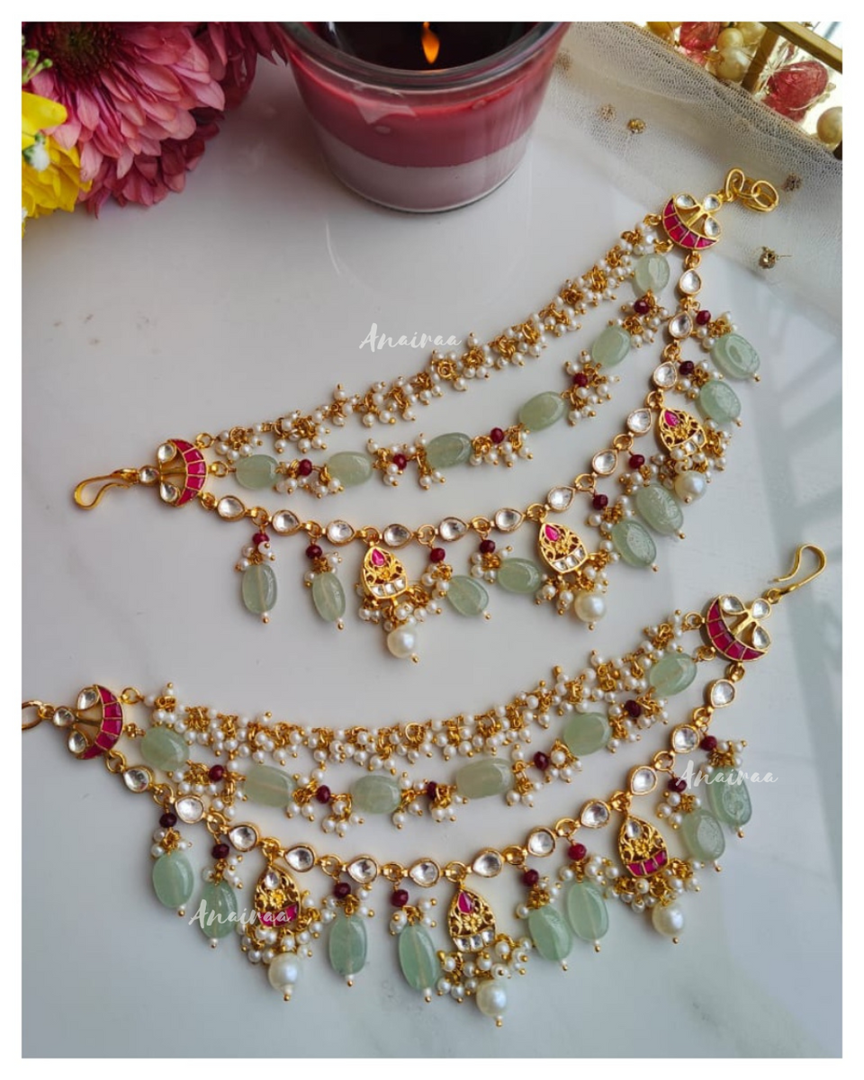 Paachi Kundan Earchains – anairaa