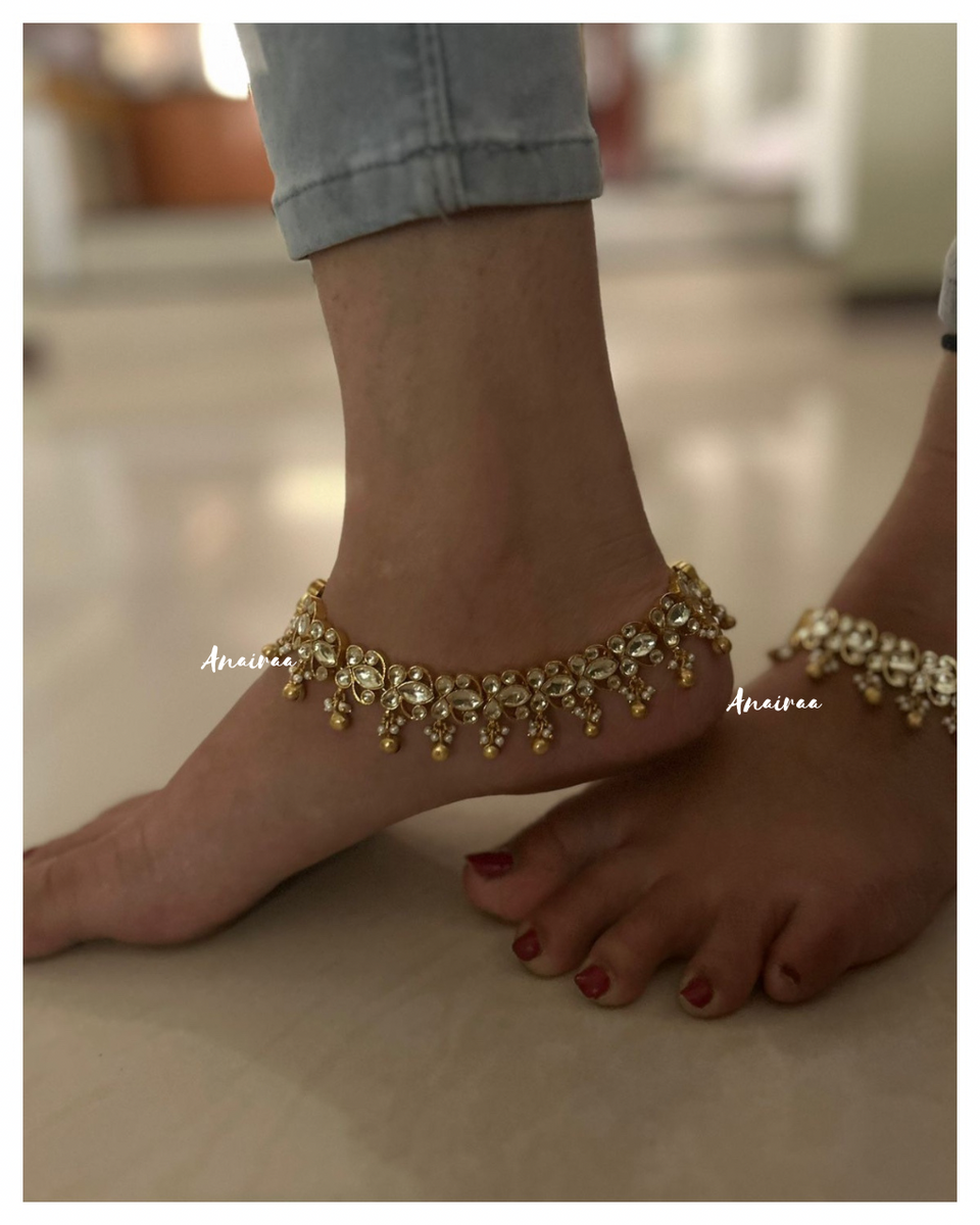 Paachi Kundan Anklets – anairaa