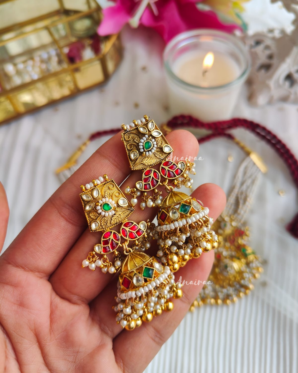Paachi kundan antique set – anairaa