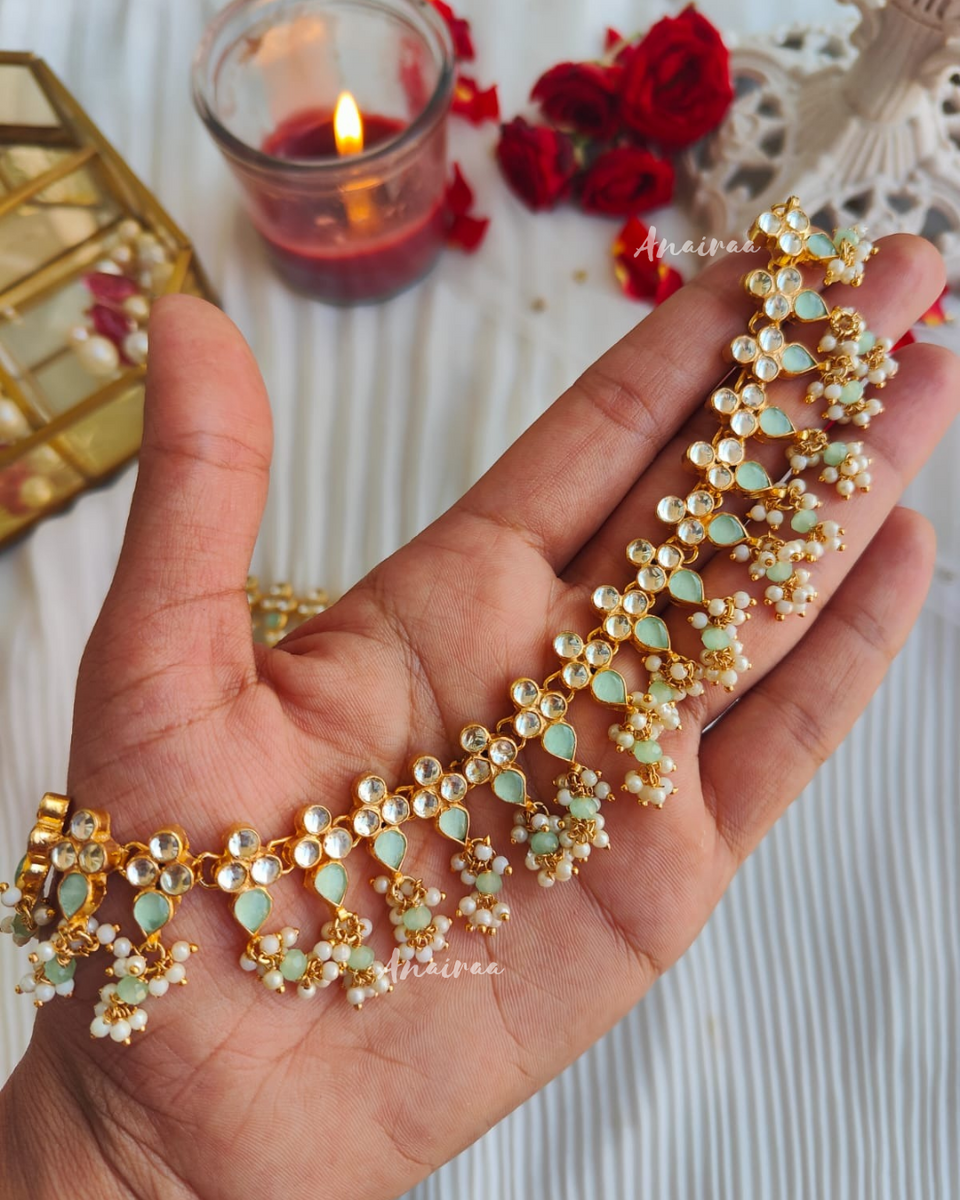 Pastel Paachi kundan earchains – anairaa
