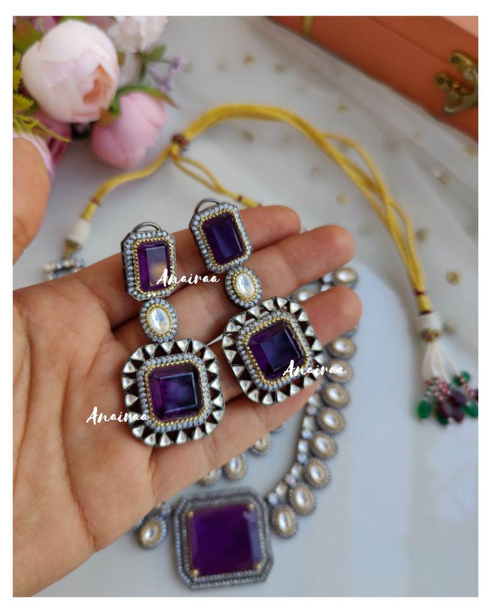 Purple polki Victorian doublet set – anairaa